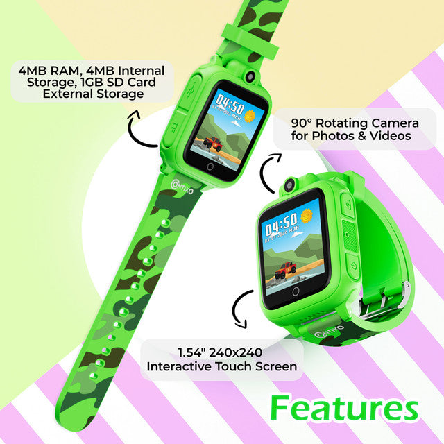 Contixo Smart Watch for Kids with Educational Games, HD Touch Screen,